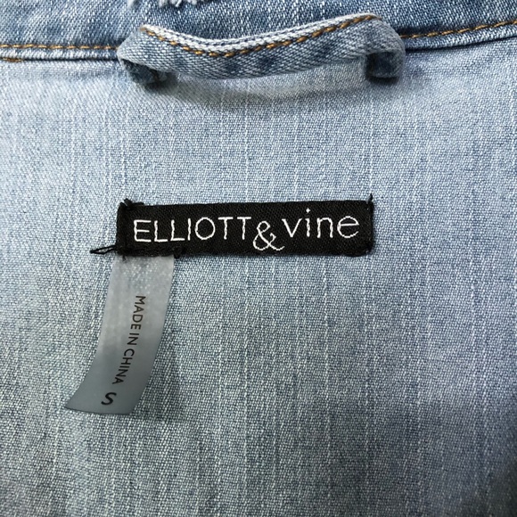 Elliott & Vine | Jackets & Coats | Elliott Vine Distressed Ruffle Jean ...